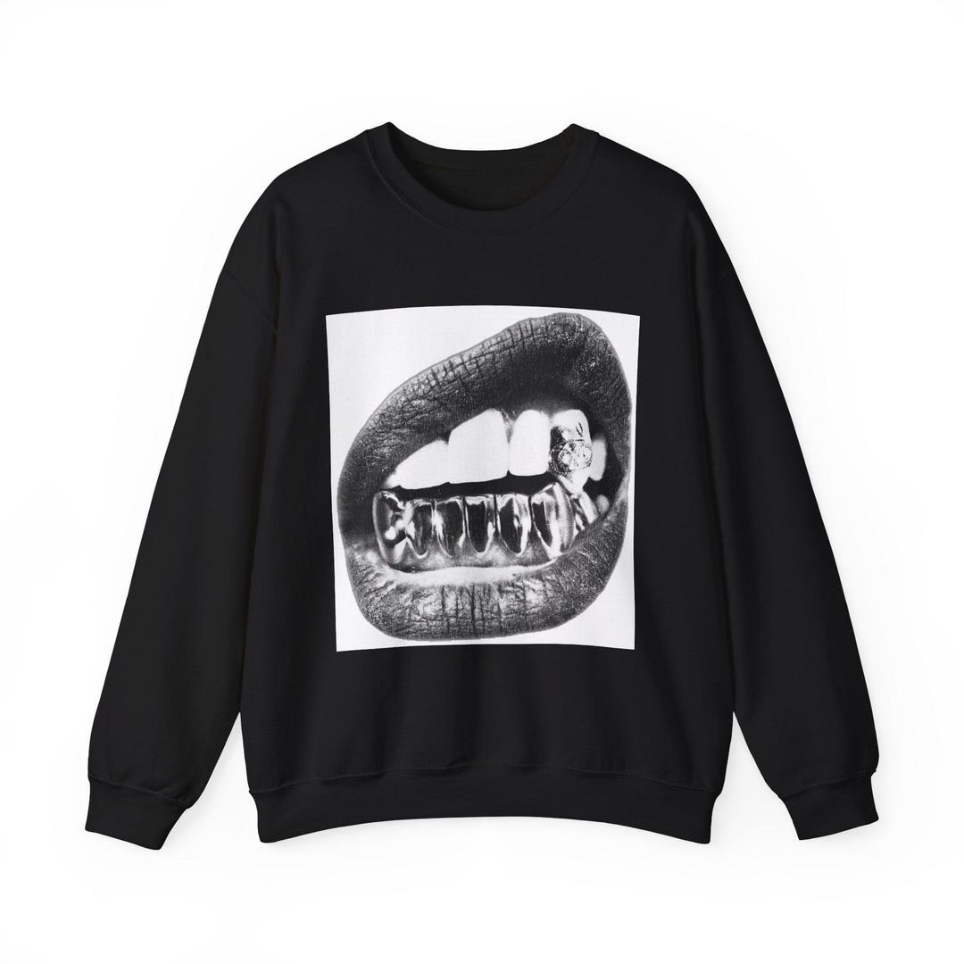 Gold Teeth Gangster Hip Hop Unisex Sweatshirt, Streetwear Crewneck ...