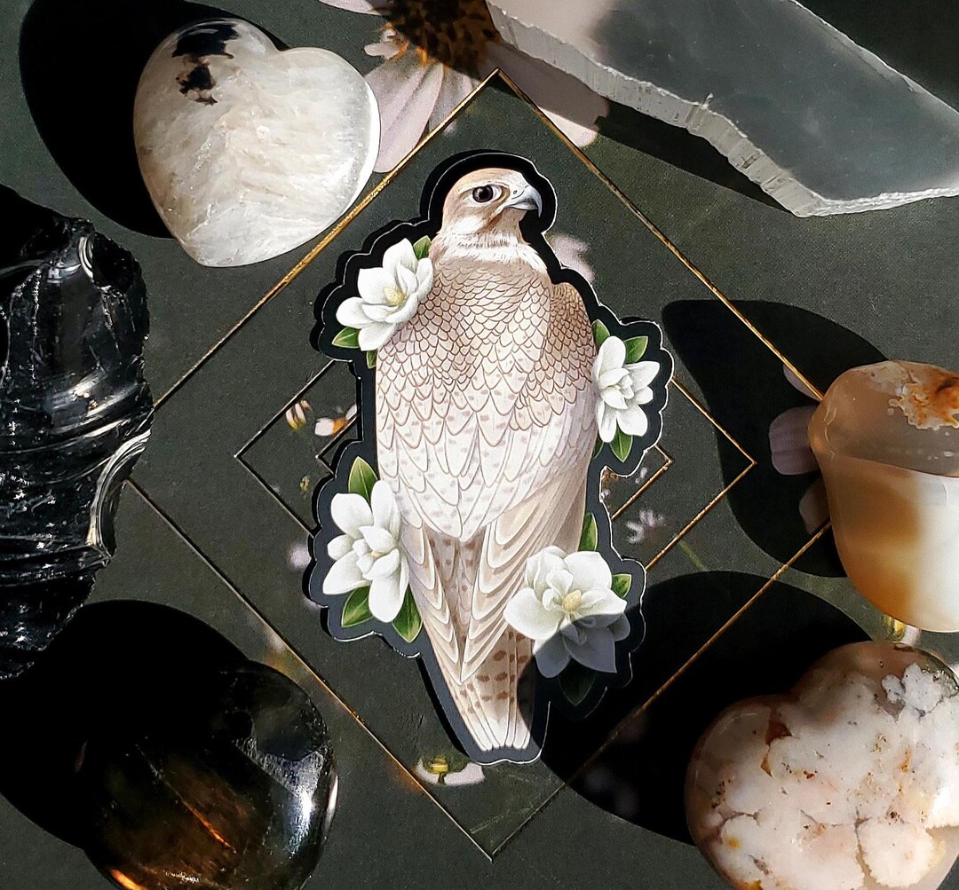 Falcon With Flowers Sticker: 2x3 Inch Glossy Vinyl Die Cut - Etsy