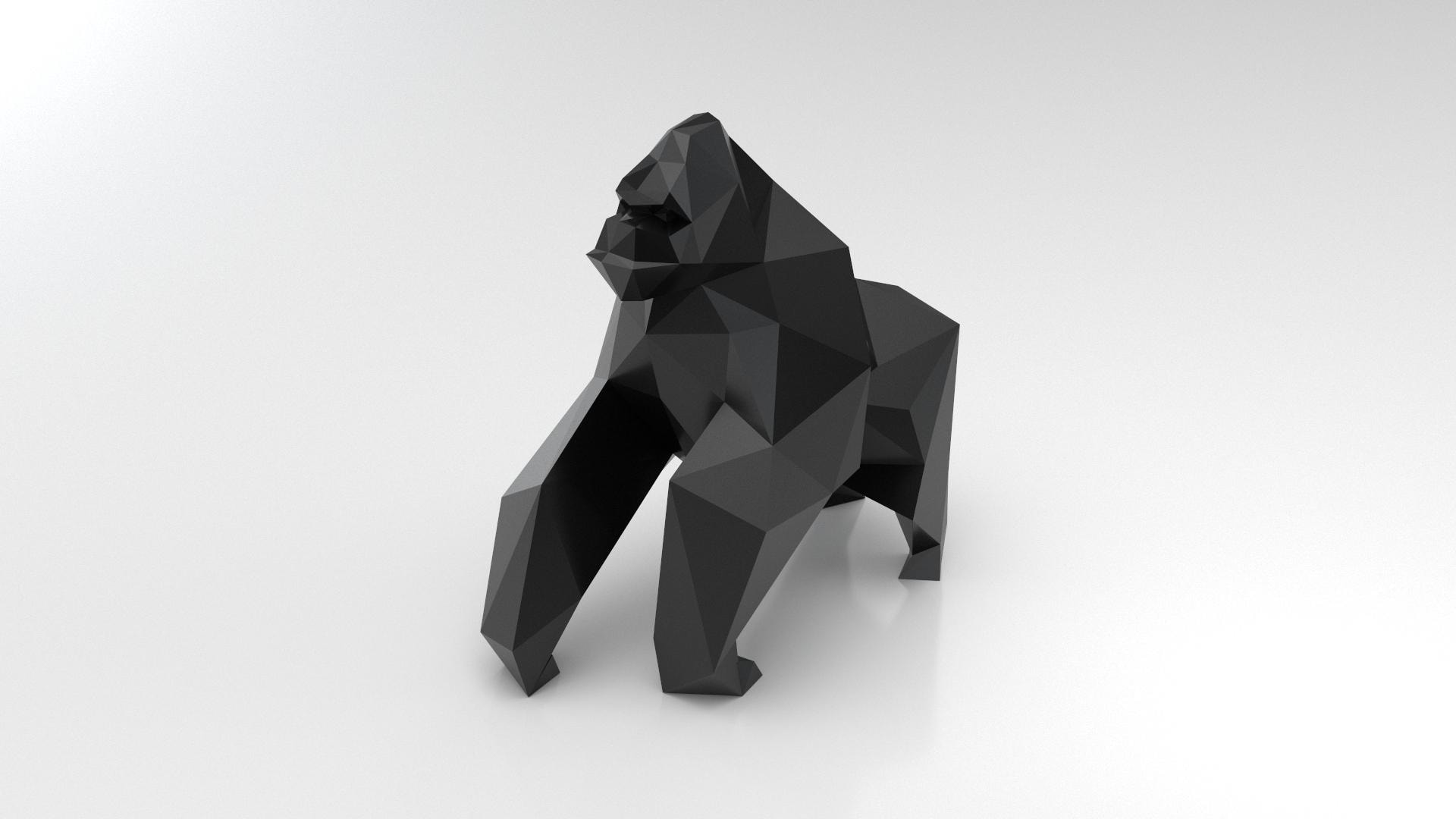 Low Poly Gorilla. Dxf Cutting Plan Dor DIY Metal Welding. Digital Files ...