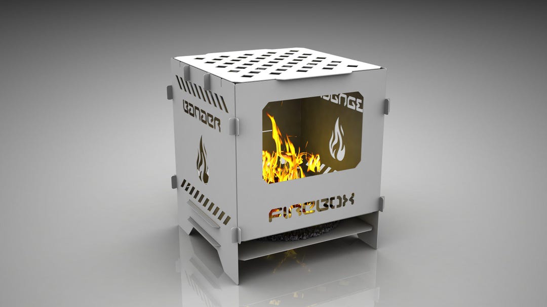 Firebox 25x25x30cm 3d Model & 2D Cut Plan , for 1 Mm Metal Plate. - Etsy