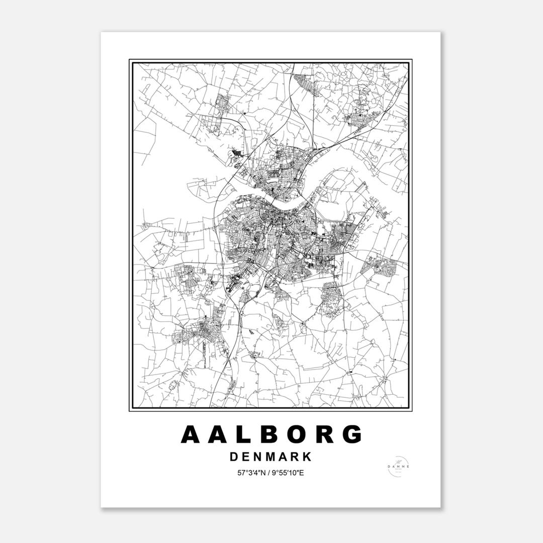 Aalborg City Map Poster - Street Map Art for Home Decor | Digital ...