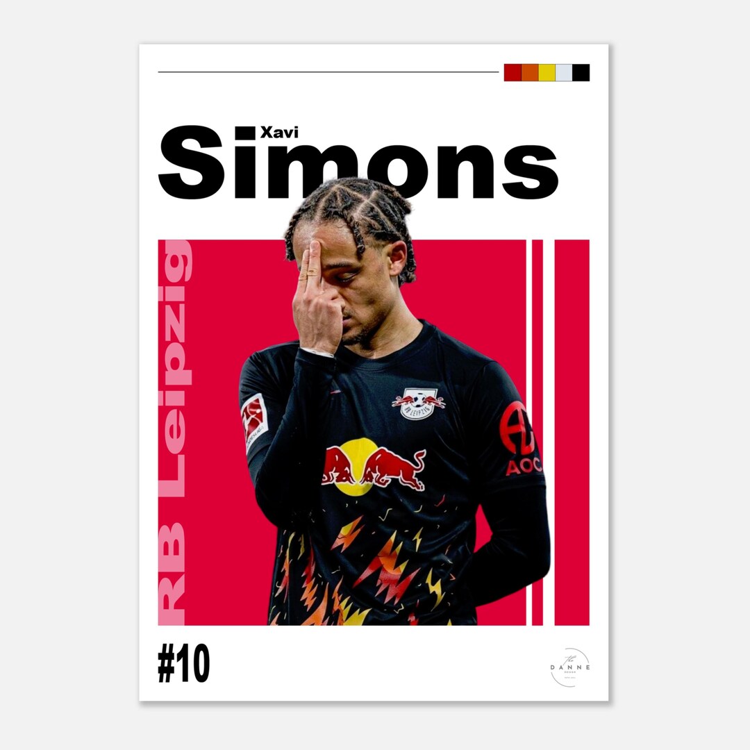 Xavi Simons Football Player Poster | Sports Wall Art | Gift for ...