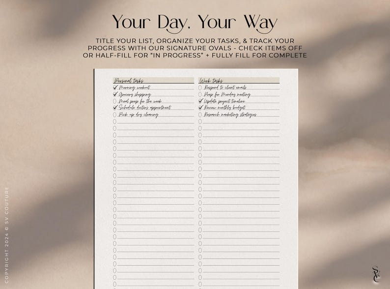A4 Dual Column Checklist Printable: Luxury To-do List (PDF) - Etsy