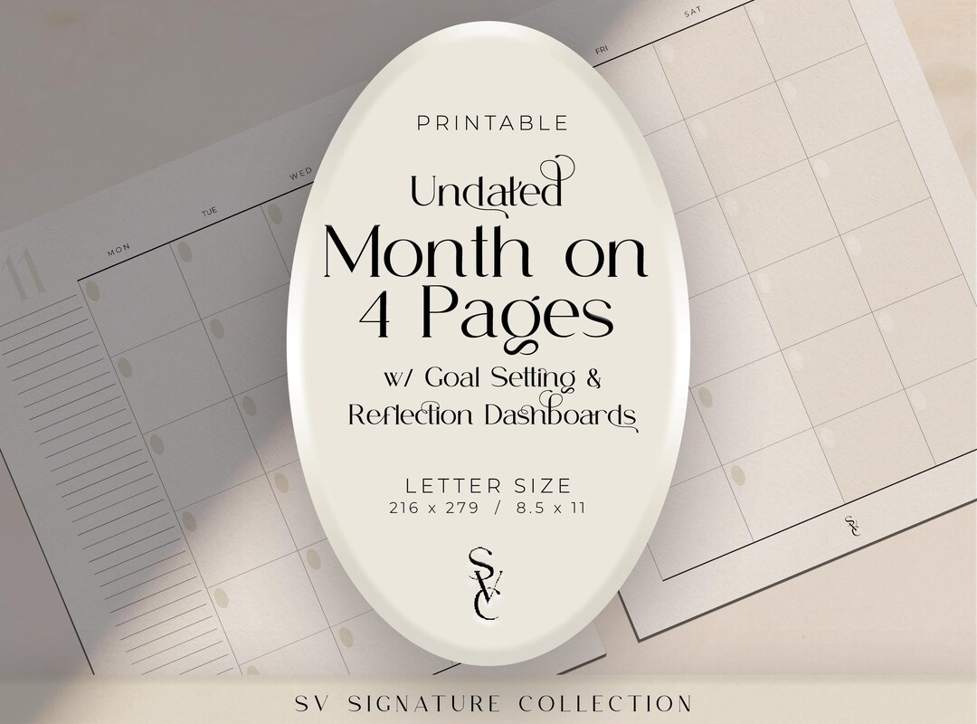 Letter Size Monthly Planner, Luxury Monthly Calendar, Tul/staples Arc ...