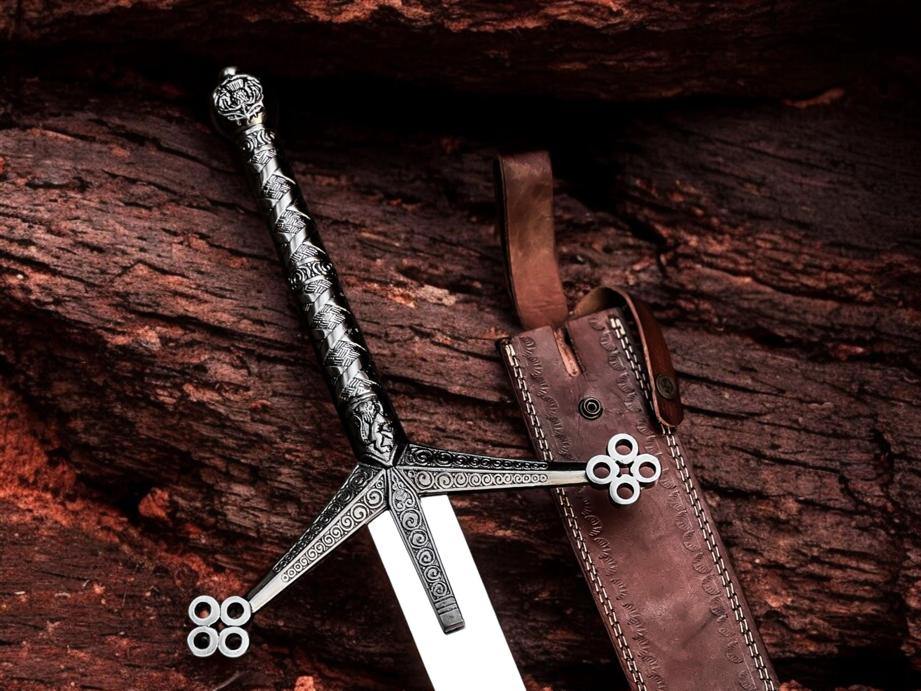 Handmade Scottish Claymore Sword J2 Steel Highland Claymore Black ...