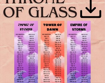 Throne of Glass Tandem Read Bookmark Tower of Dawn Empire of Storms Digital Download - Etsy