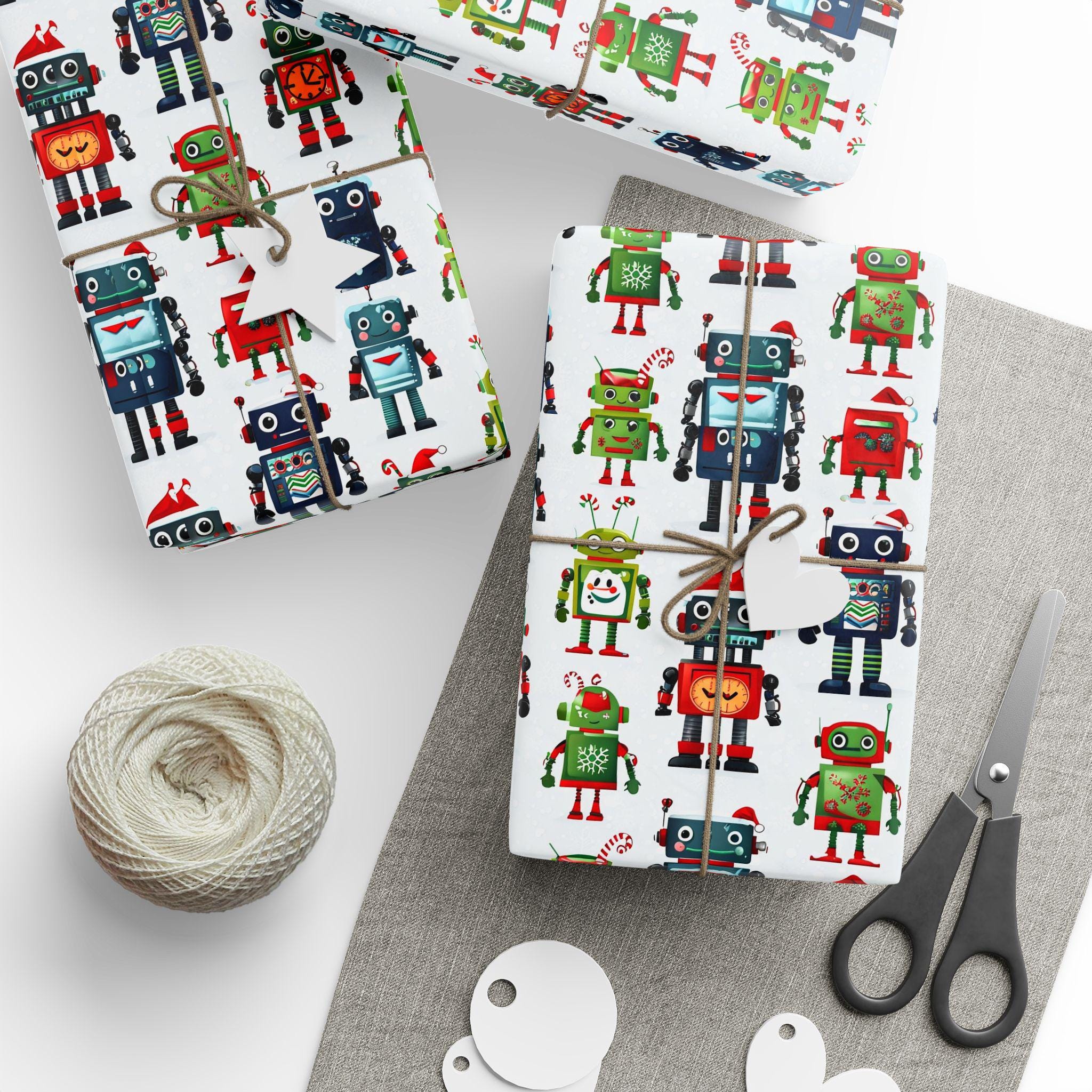 Robot Christmas Wrapping Papers - Etsy