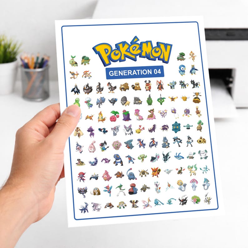 Pokemon Sinnoh Pokedex Binder Pages Printable | 493 Pokemon Checklist ...