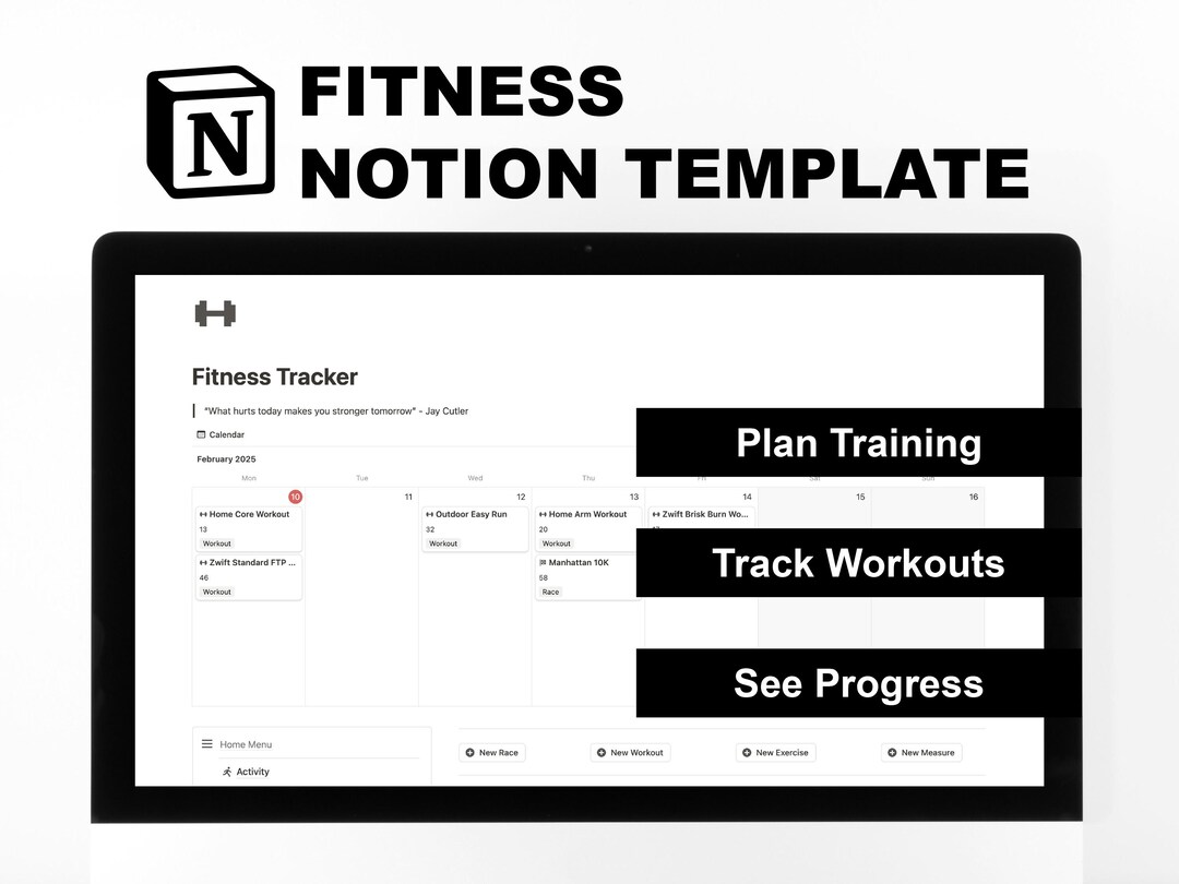 Fitness Notion Template - Etsy