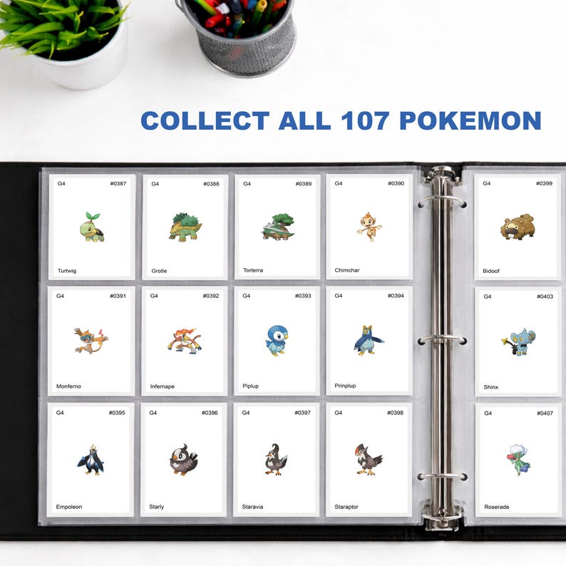 Pokemon Sinnoh Pokedex Binder Pages Printable | English Edition | Gen 4 ...