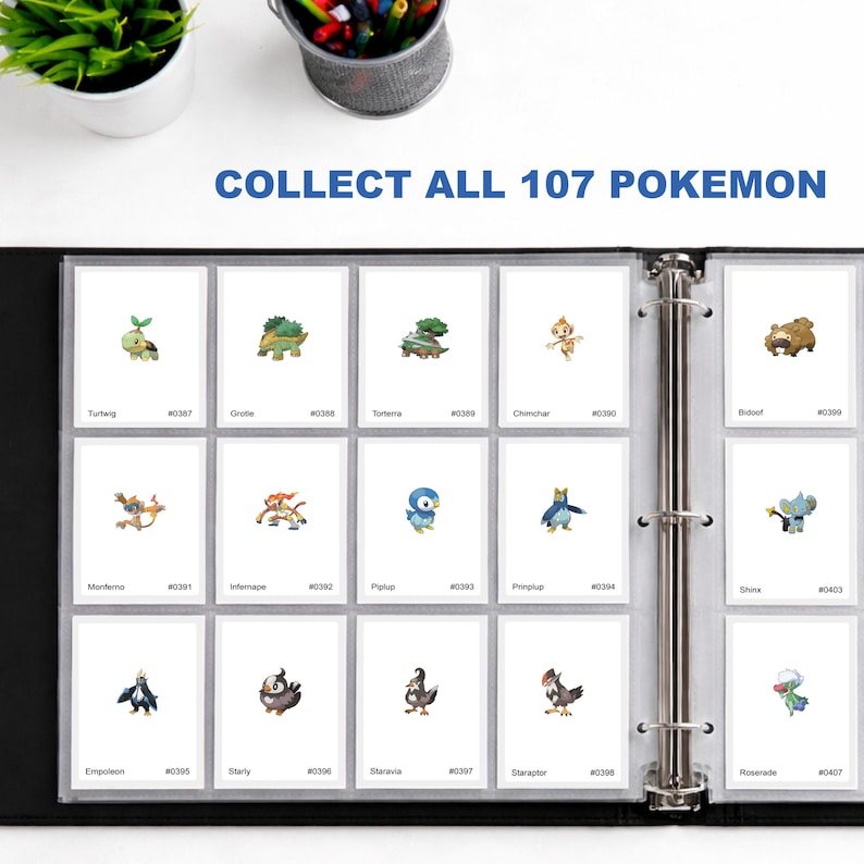 Pokemon Sinnoh Pokedex Binder Pages Printable | 493 Pokemon Checklist ...