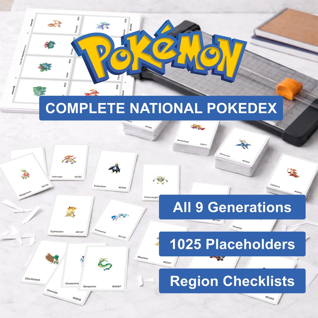 Pokemon National Pokedex Binder Pages Printable | Complete 1–1025 ...