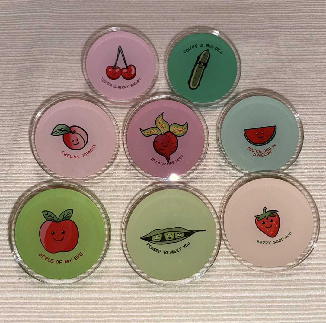 Acrylic Pins Pun Fruits and Vegetables - Etsy