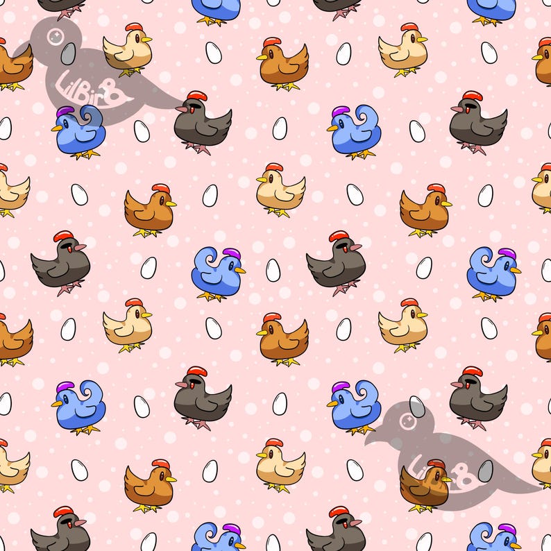 Stardew Valley Chicken Seamless Pattern - Etsy