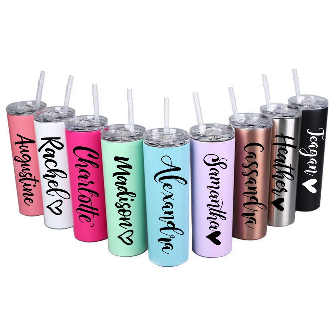 Custom Personalized Tumbler Bridesmaid Tumbler With Straw Vacation Cups ...