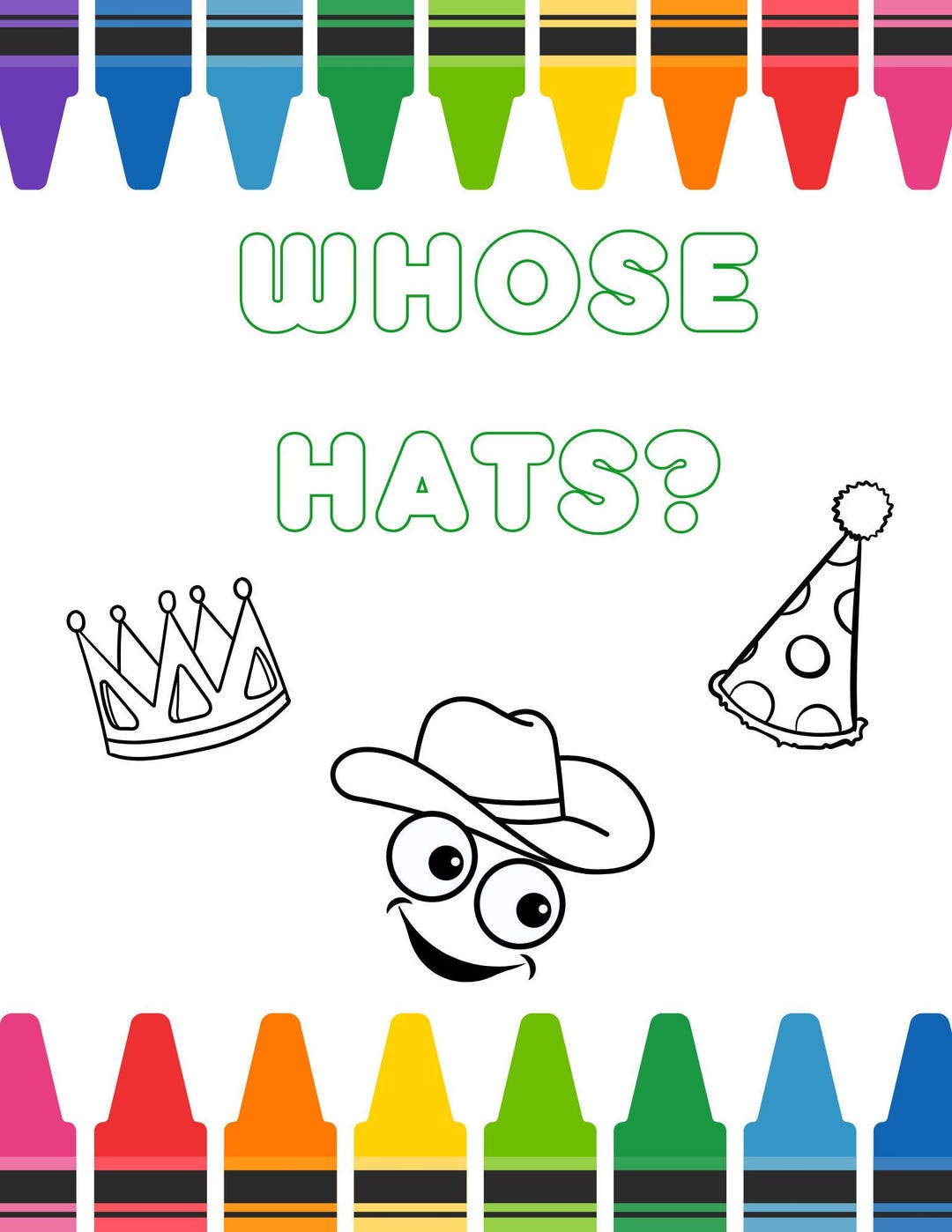 Whose Hats? 15 Coloring Pages for Toddlers, Pre-schoolers ...