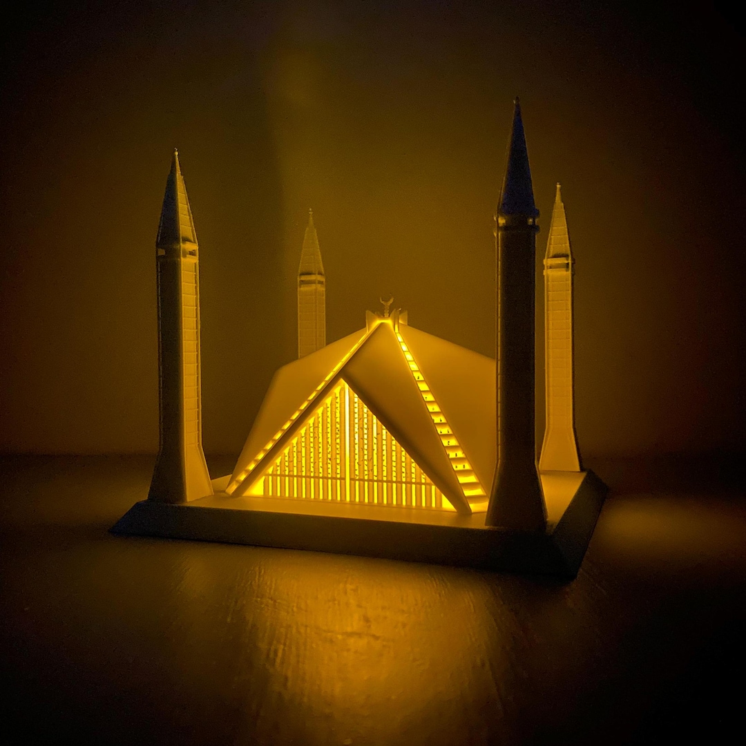 Faisal Mosque Lantern, Modern Islamic Decor, Candle Lit Mini Masjid ...