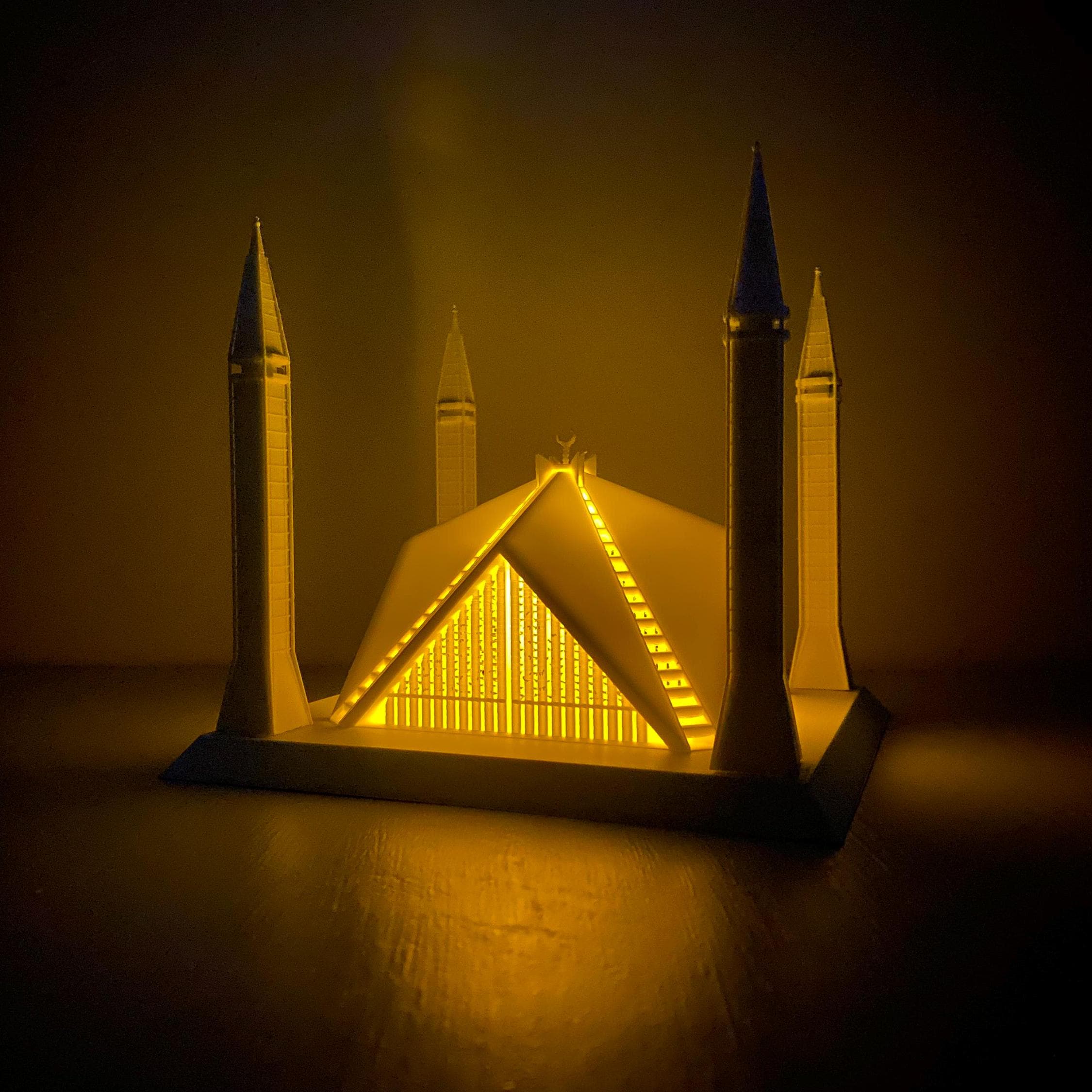 Faisal Mosque Lantern, Modern Islamic Decor, Candle Lit Mini Masjid ...