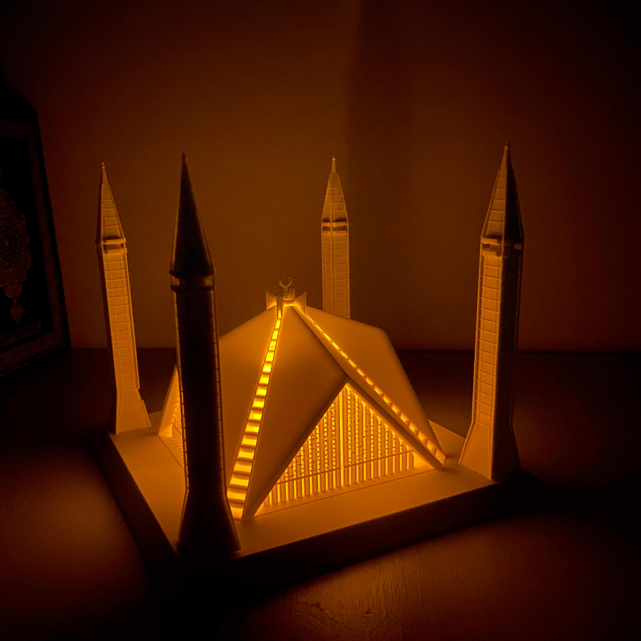 Faisal Mosque Lantern, Modern Islamic Decor, Candle Lit Mini Masjid ...