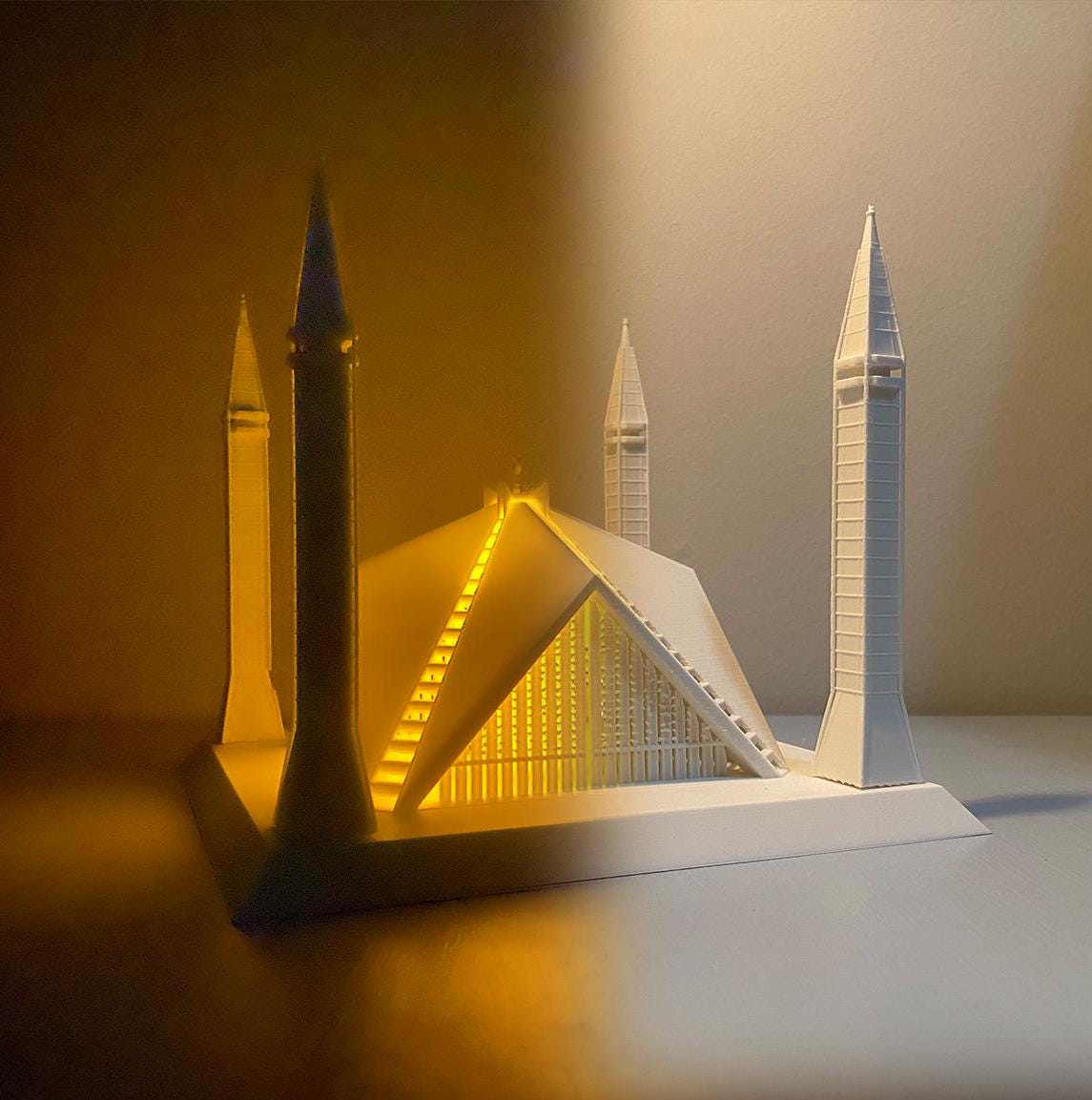 Faisal Mosque Lantern, Modern Islamic Decor, Candle Lit Mini Masjid ...