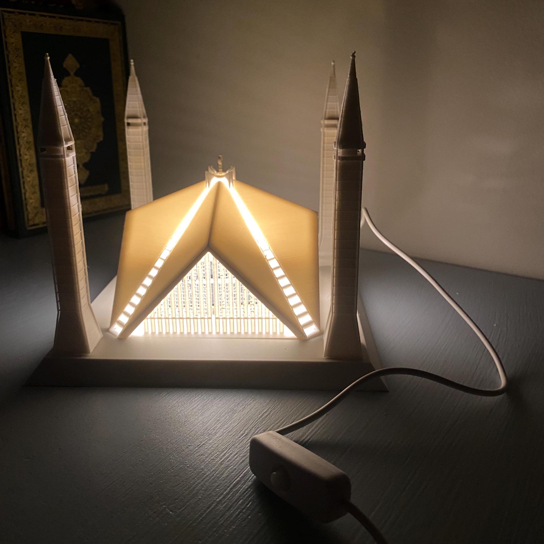 Faisal Mosque Lantern, Modern Islamic Decor, Candle Lit Mini Masjid ...
