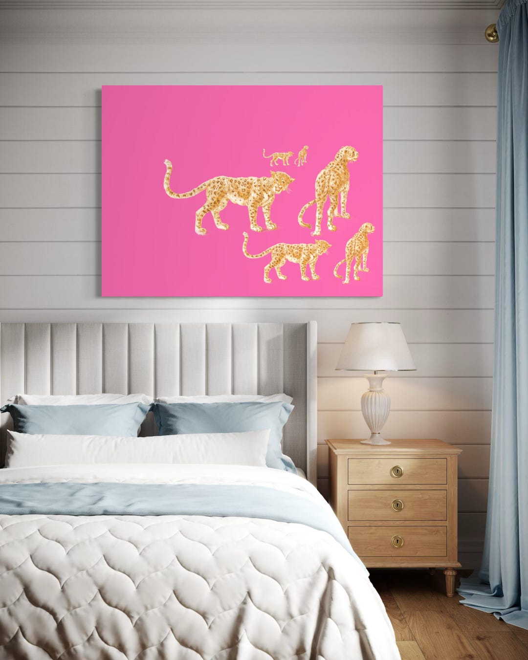 Cheetah Art on Canvas Home Decor. Hot Pink Wall Art - Etsy