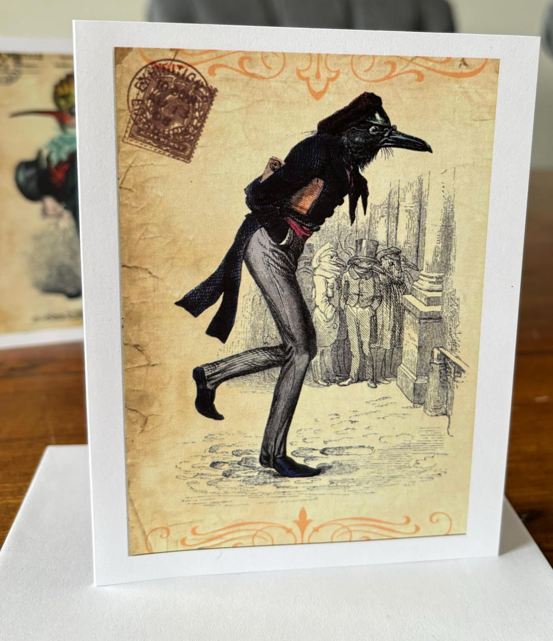 Vintage Italian Carte Postal Greeting Cards. Crow Man Greeting Card - Etsy