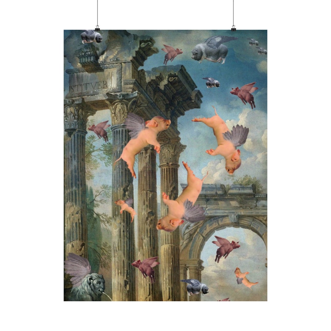 Giclee Art Pigs Poster Print Flying Pigs Kerry Cole Original Art ...
