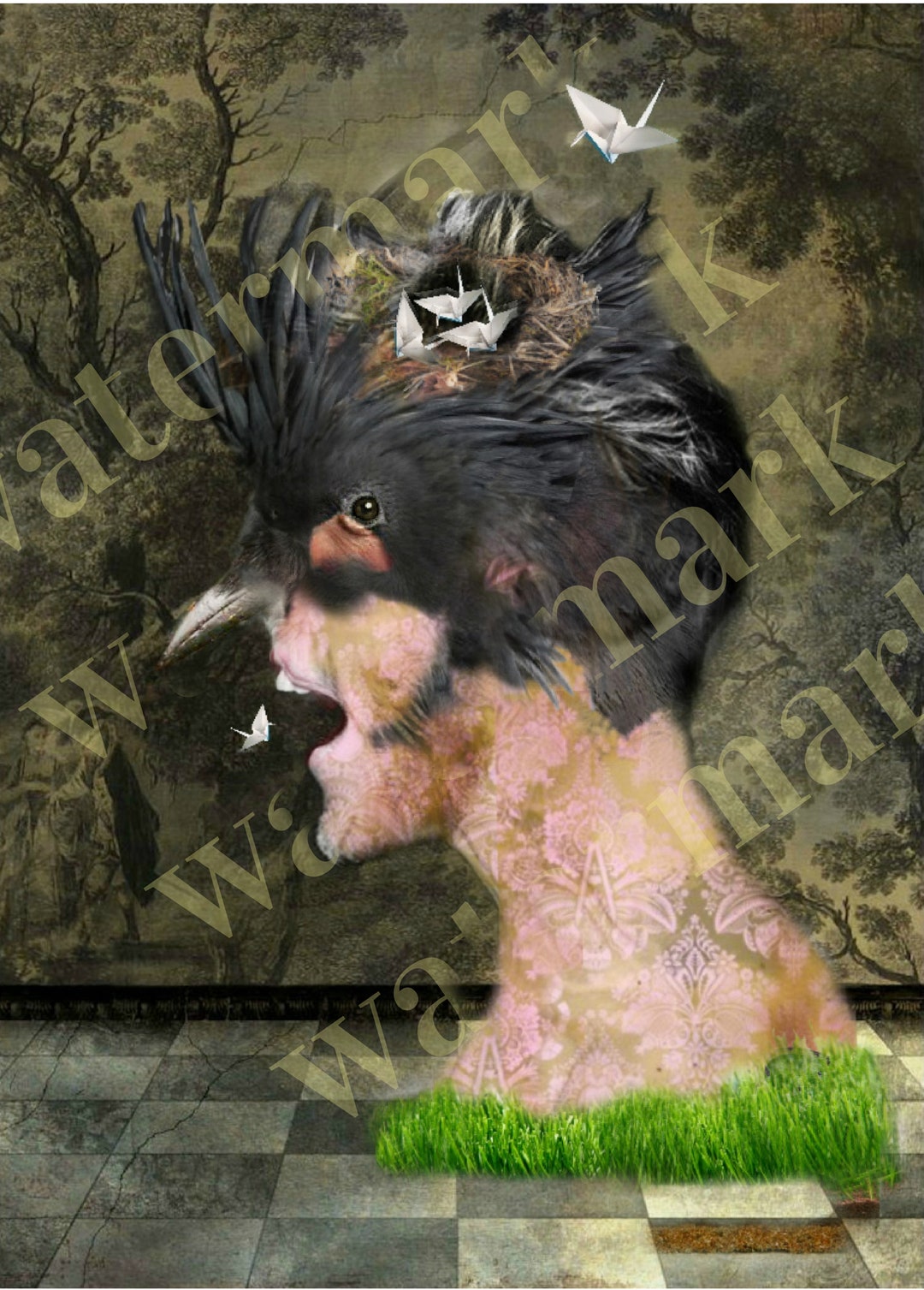 Original Art. Abstract Portrait, Icarus. Art Prints by Kerry Cole ...