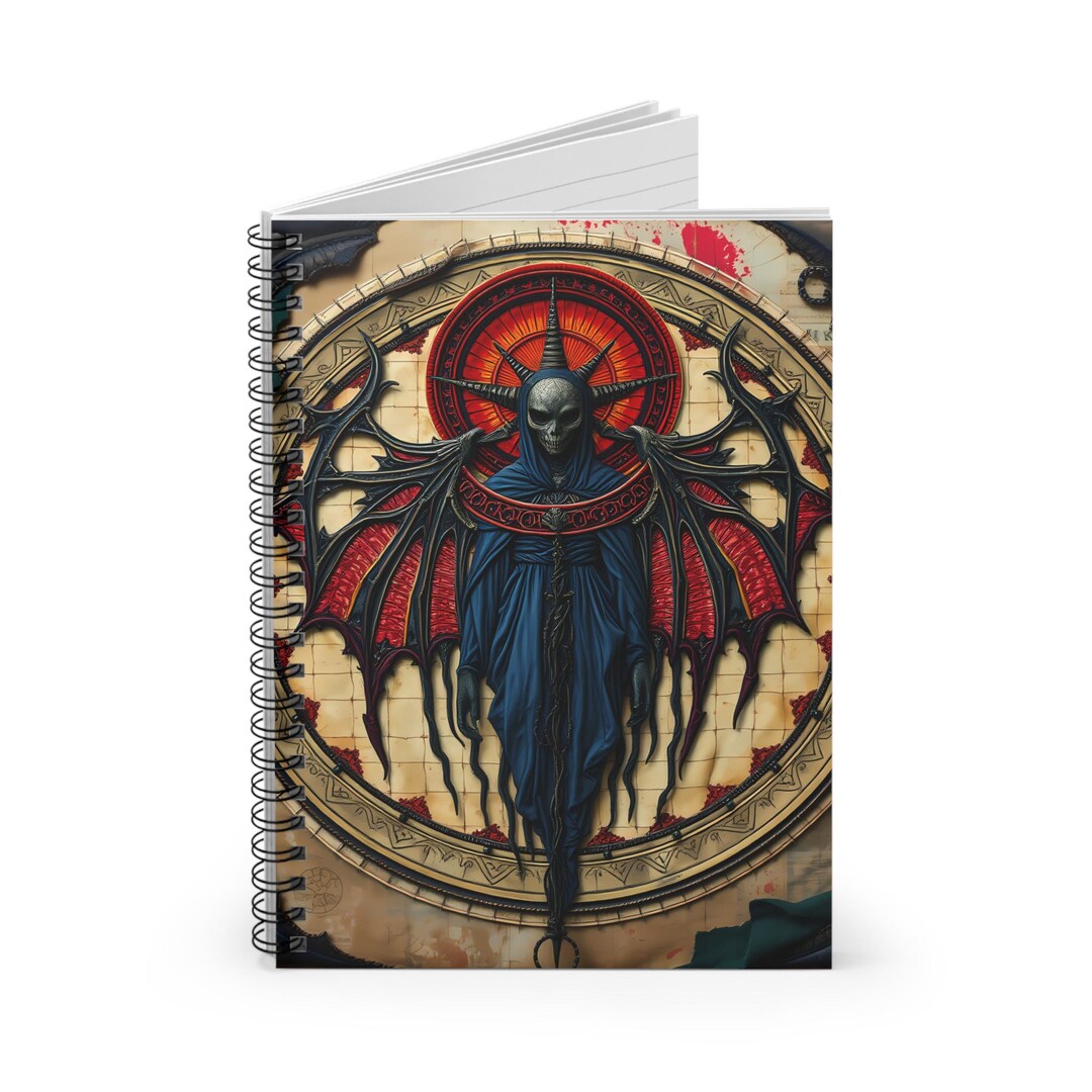 Glorified Winged Scary Skull Monster Notebook, Creepy Writing Pad ...