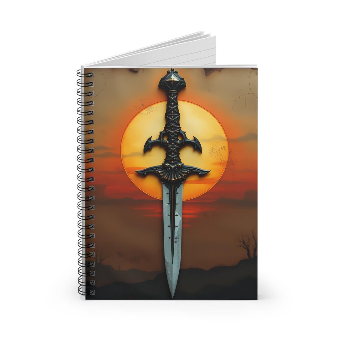 Sunset Goth Dagger Spiral Notebook Ruled Line, Blank Journal ...