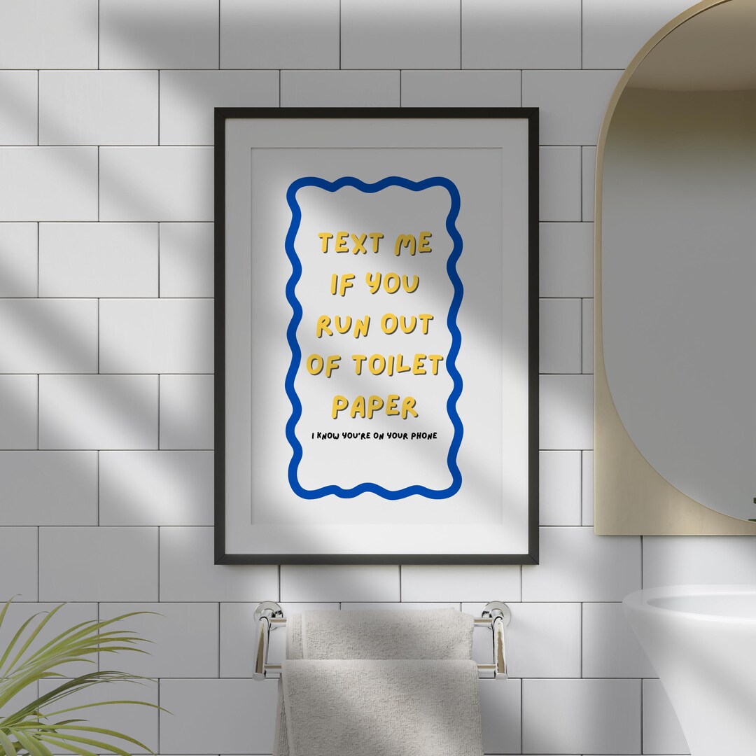 Funny Posters, Pooping Toilet Wall Art Paper Cat Poster Bathroom Toilet ...