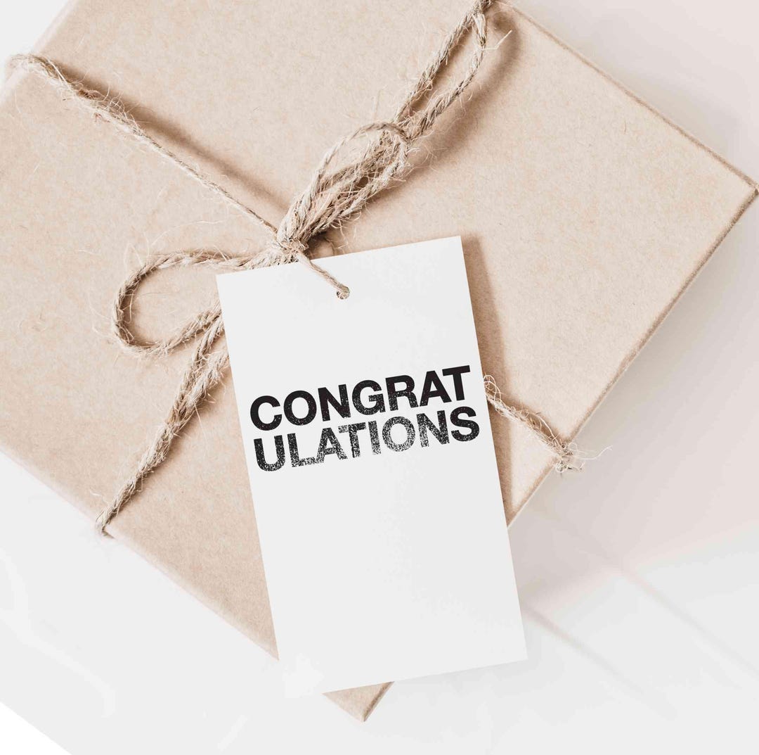 Printable Congratulations Gift Tag, Digital Download Congrats Gift Tag ...