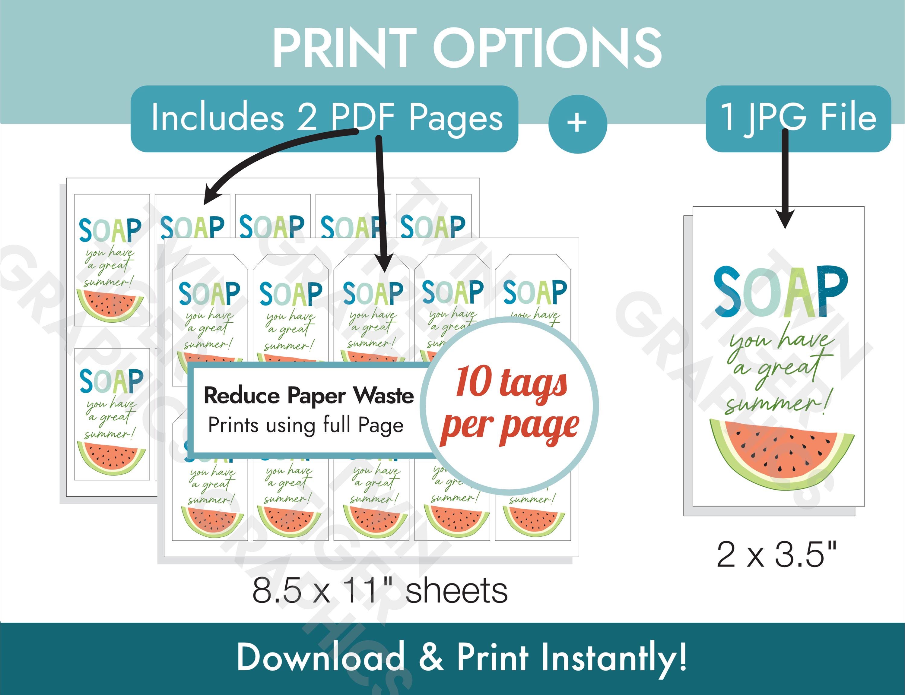 Printable Soap Gift Tag, Editable Soap You Have A Great Summer Favor ...