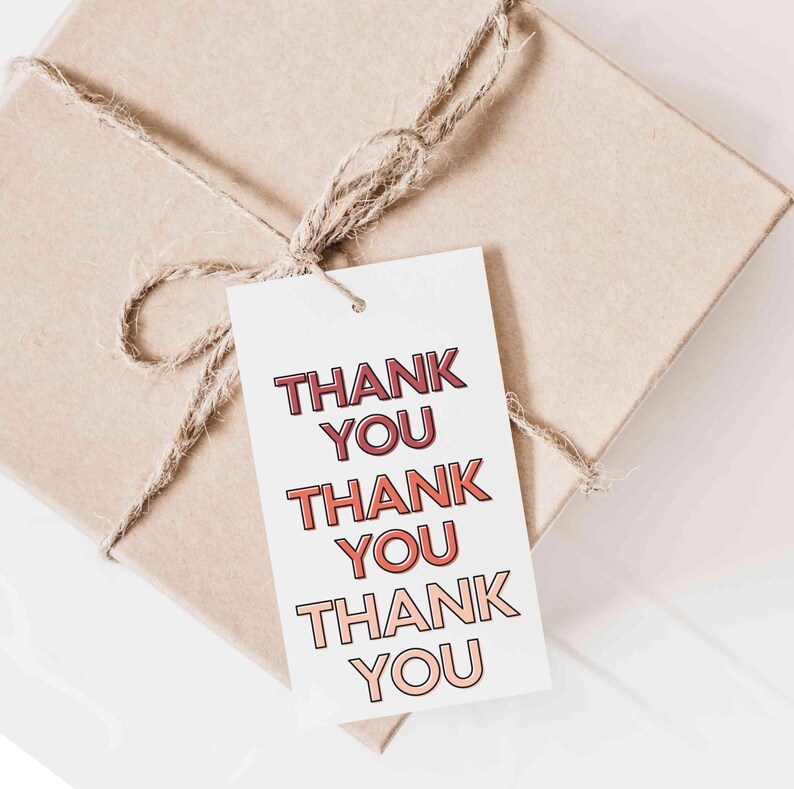Thank You Printable Gift Tags, Appreciation Gift Tag, Minimalist Thank ...