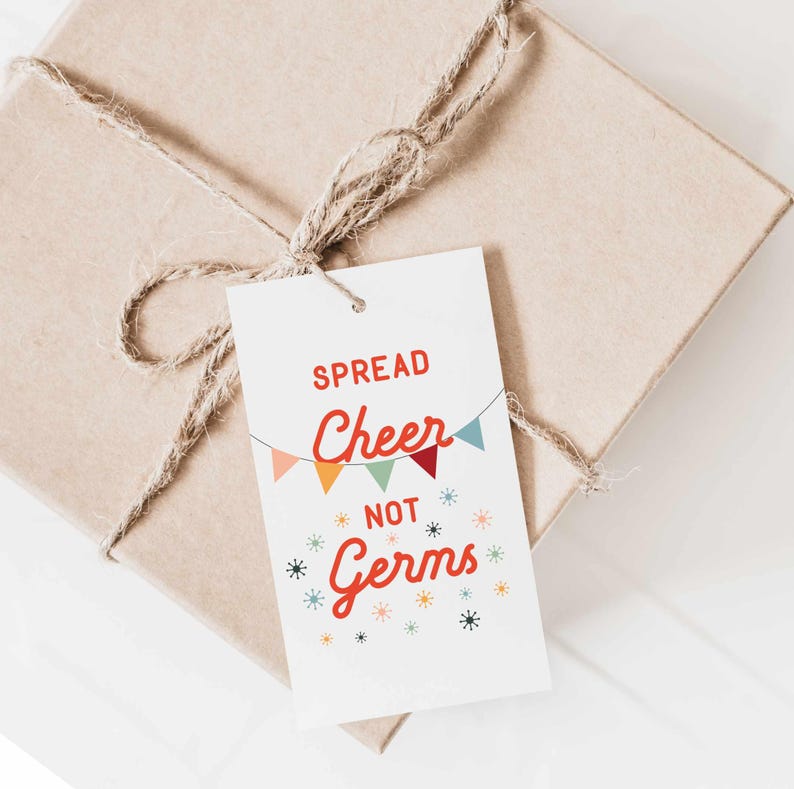 Spread Cheer Not Germs Printable Christmas Gift Tag - Etsy