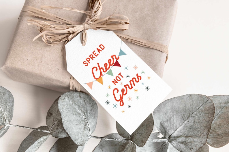 Spread Cheer Not Germs Printable Christmas Gift Tag - Etsy