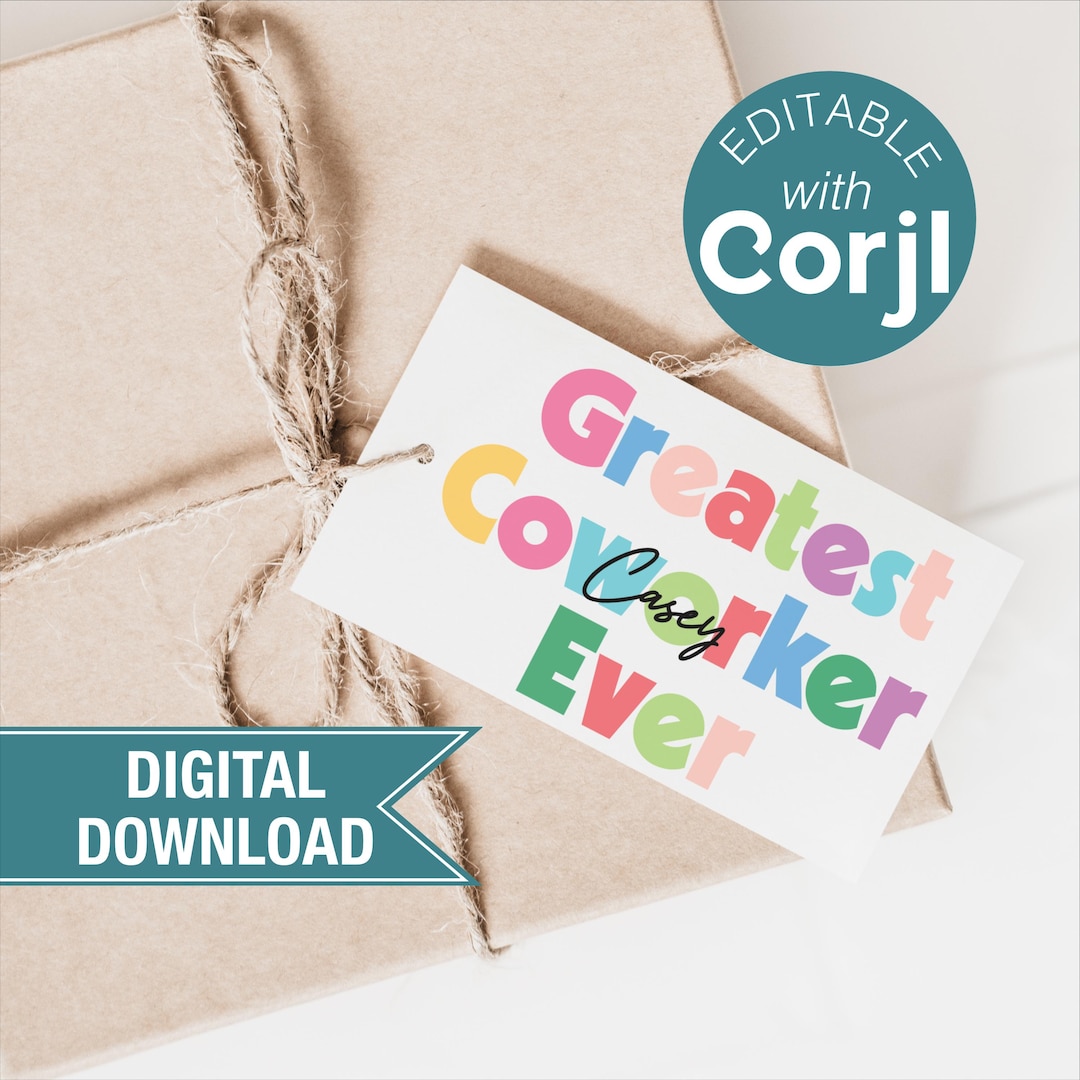 Printable Co-worker Gift Tag, Coworker Appreciation Gift Tag, Employee ...