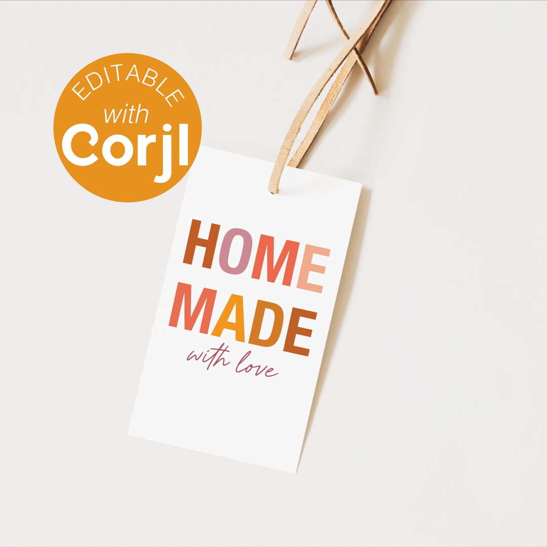 Homemade With Love Gift Tag, Personalized Homemade With Love Gift Tag ...