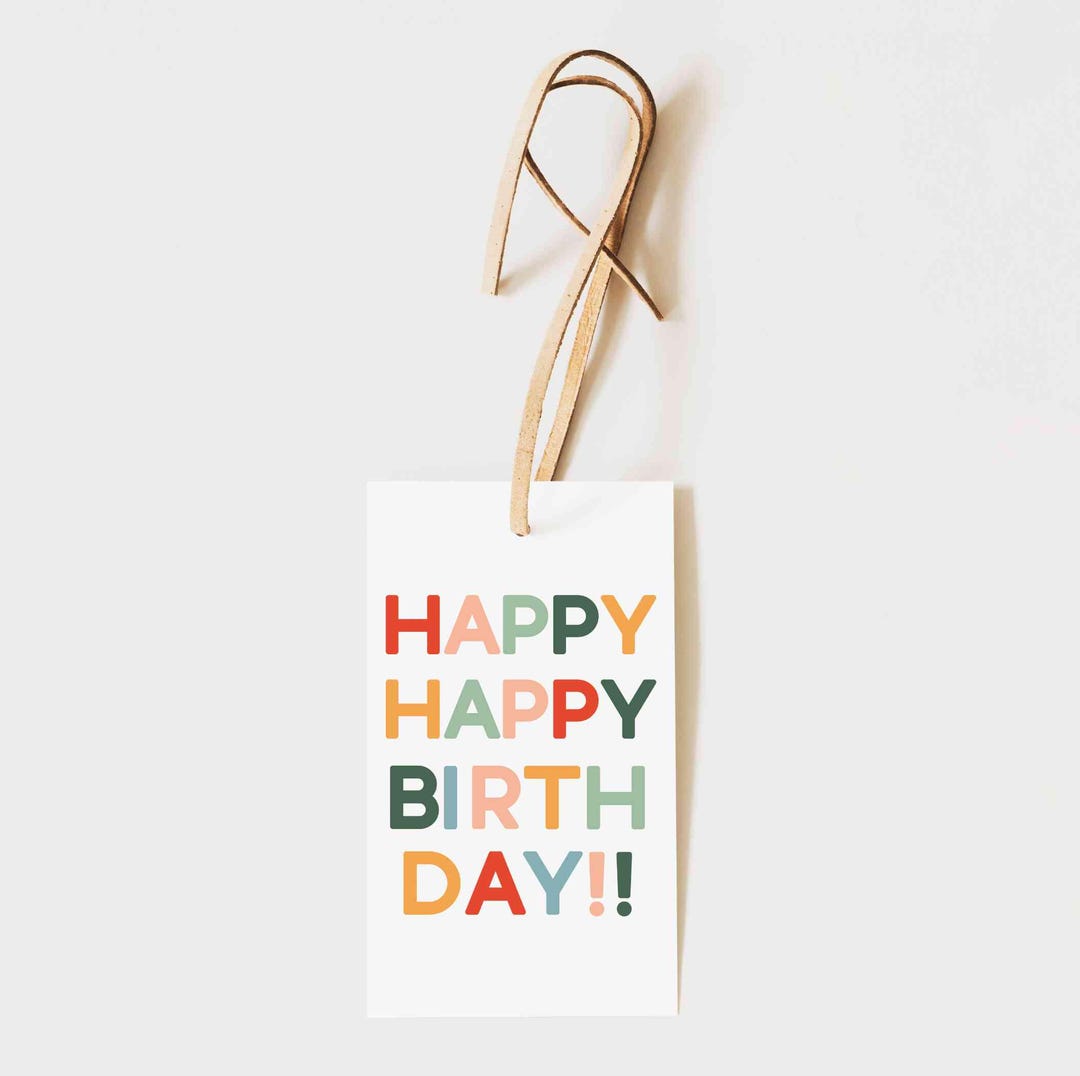 Happy Birthday Gift Tags, Printable Birthday Tag, Birthday Treat Tag ...