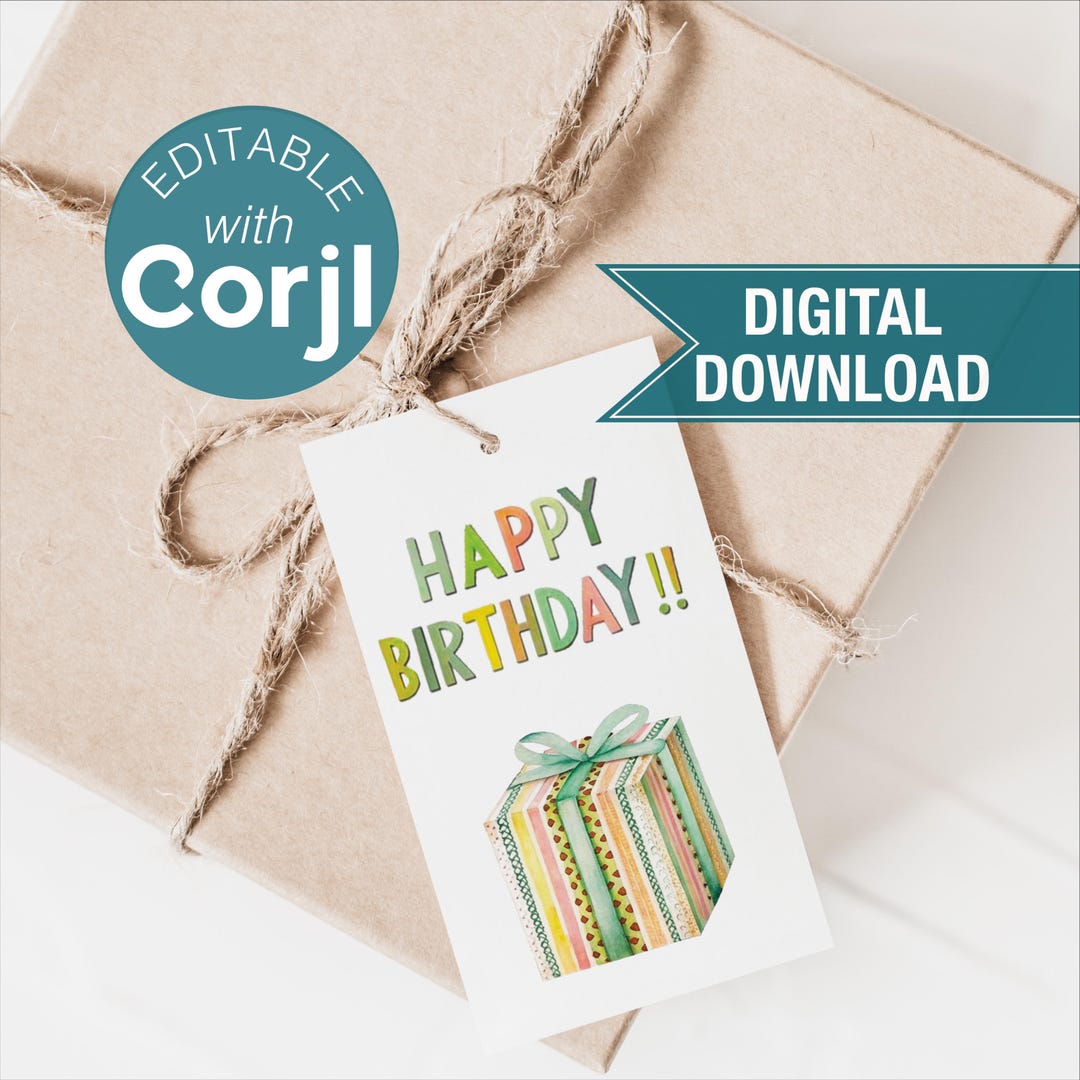 Printable Birthday Gift Tag, Happy Birthday Printable Gift Tag ...
