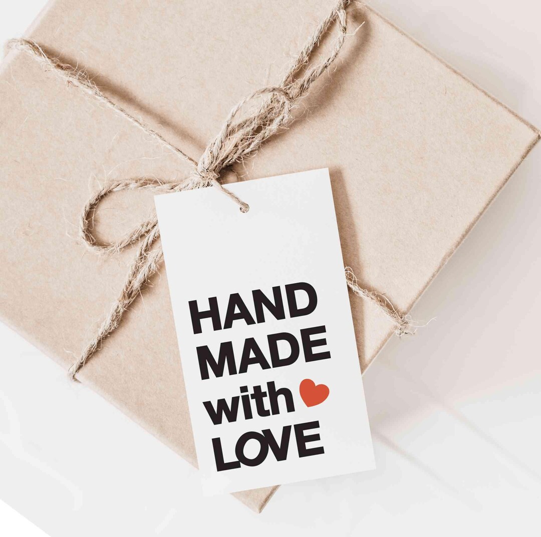 Printable Handmade With Love Tag, Digital Made With Love Gift Tag ...