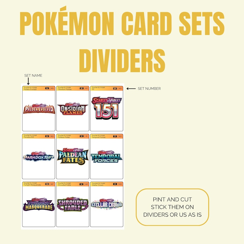 Pokémon Card Set Dividers UPDATED 27.03.26 - Etsy