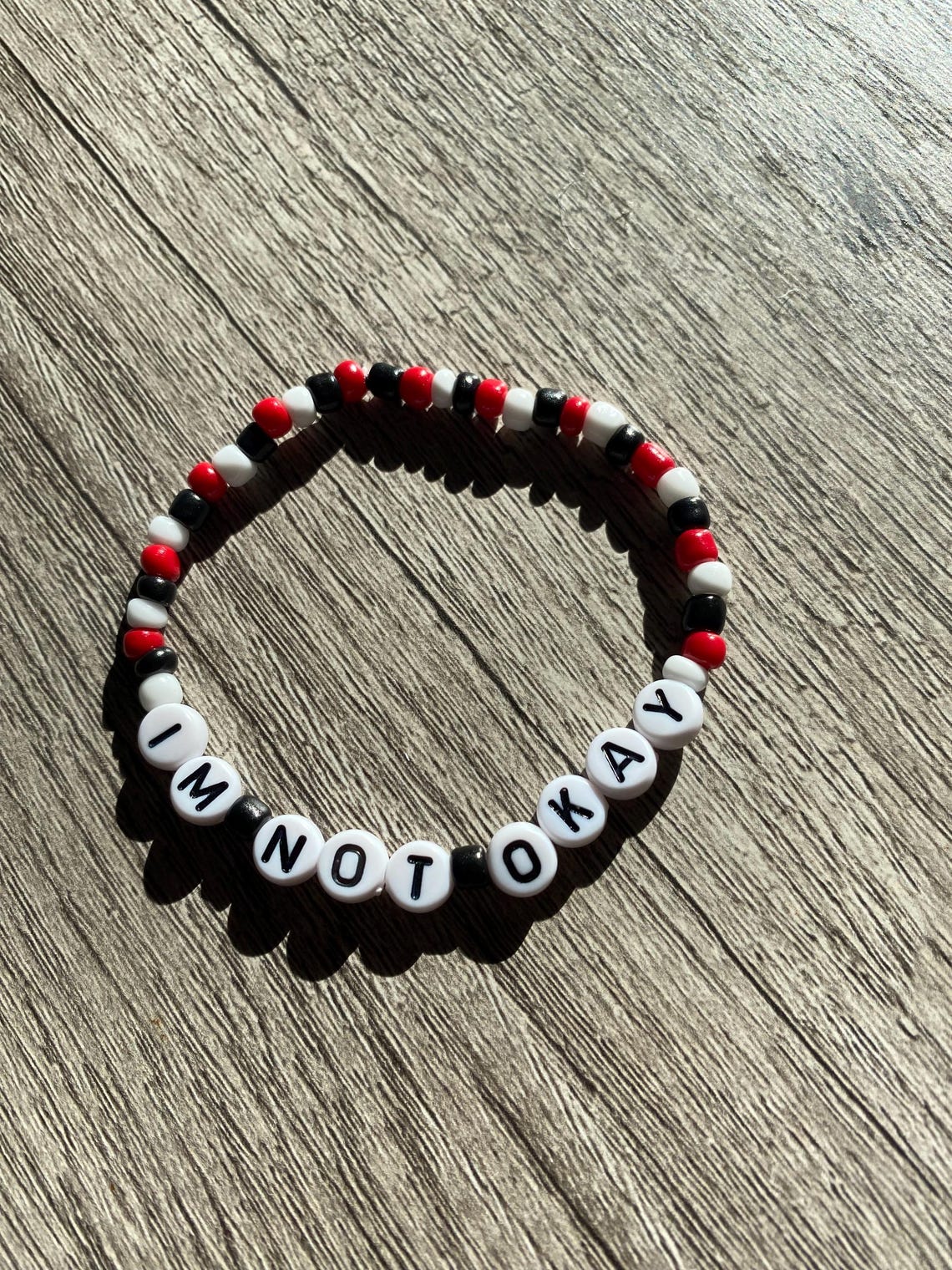 My Chemical Romance Bracelet, I’m Not Okay (I Promise), Mcr, Emo Beaded ...
