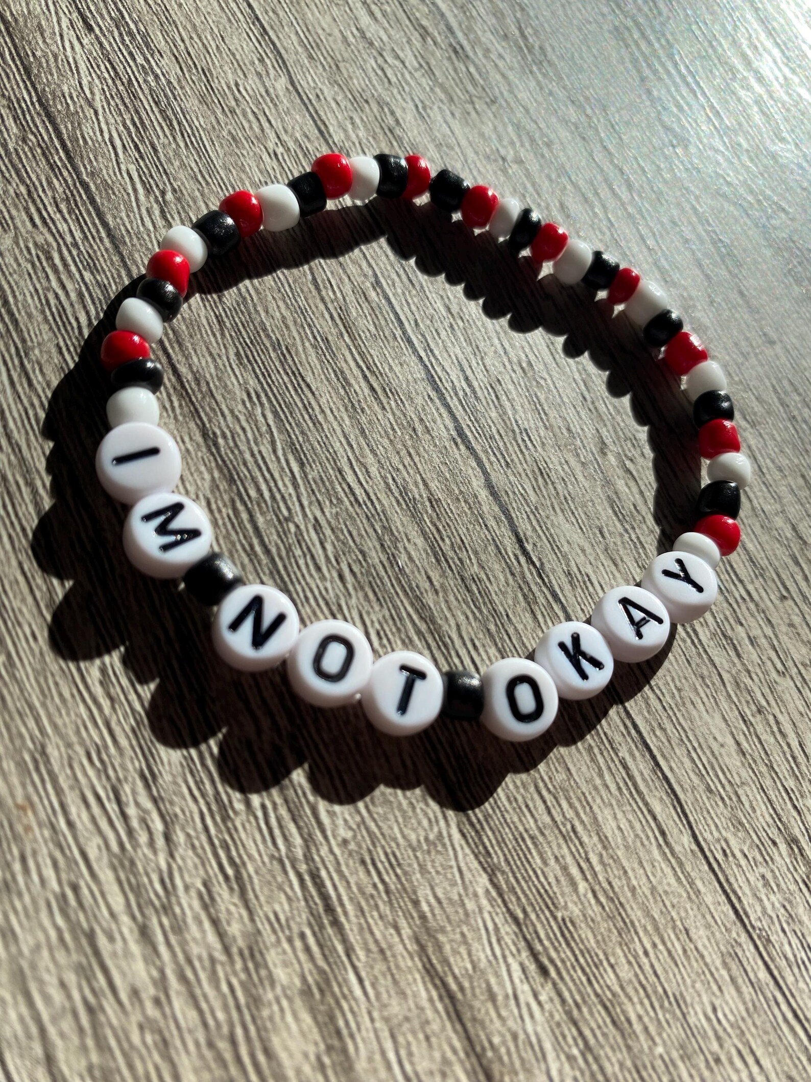 My Chemical Romance Bracelet, I’m Not Okay (I Promise), Mcr, Emo Beaded ...
