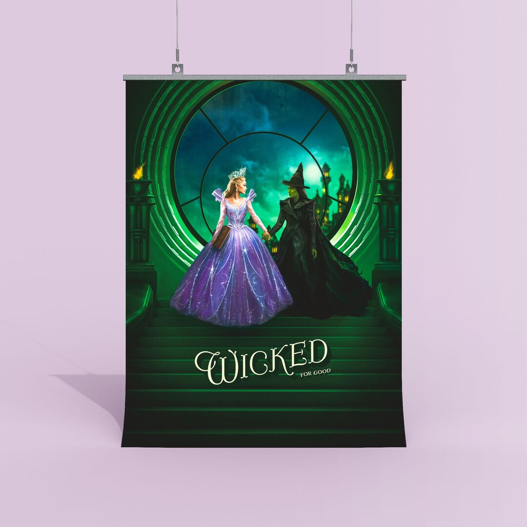 Wicked: for Good Art Print, Elphaba and Glinda Matte Movie Poster, Oz ...
