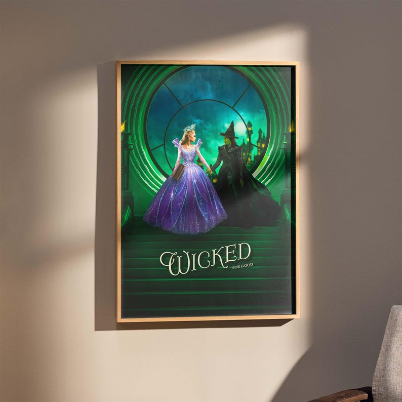 Wicked: for Good Art Print, Elphaba and Glinda Matte Movie Poster, Oz ...