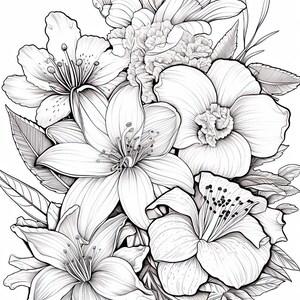 World of Flowers Coloring Book - Book 1 - Etsy