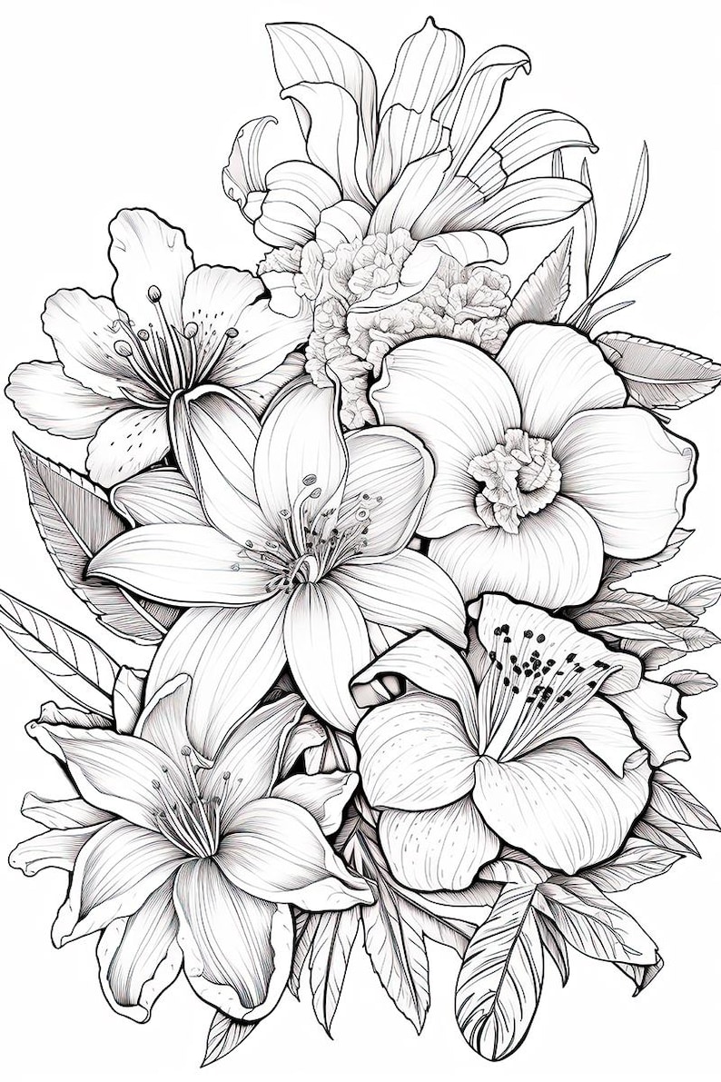 World of Flowers Coloring Book - Book 1 - Etsy