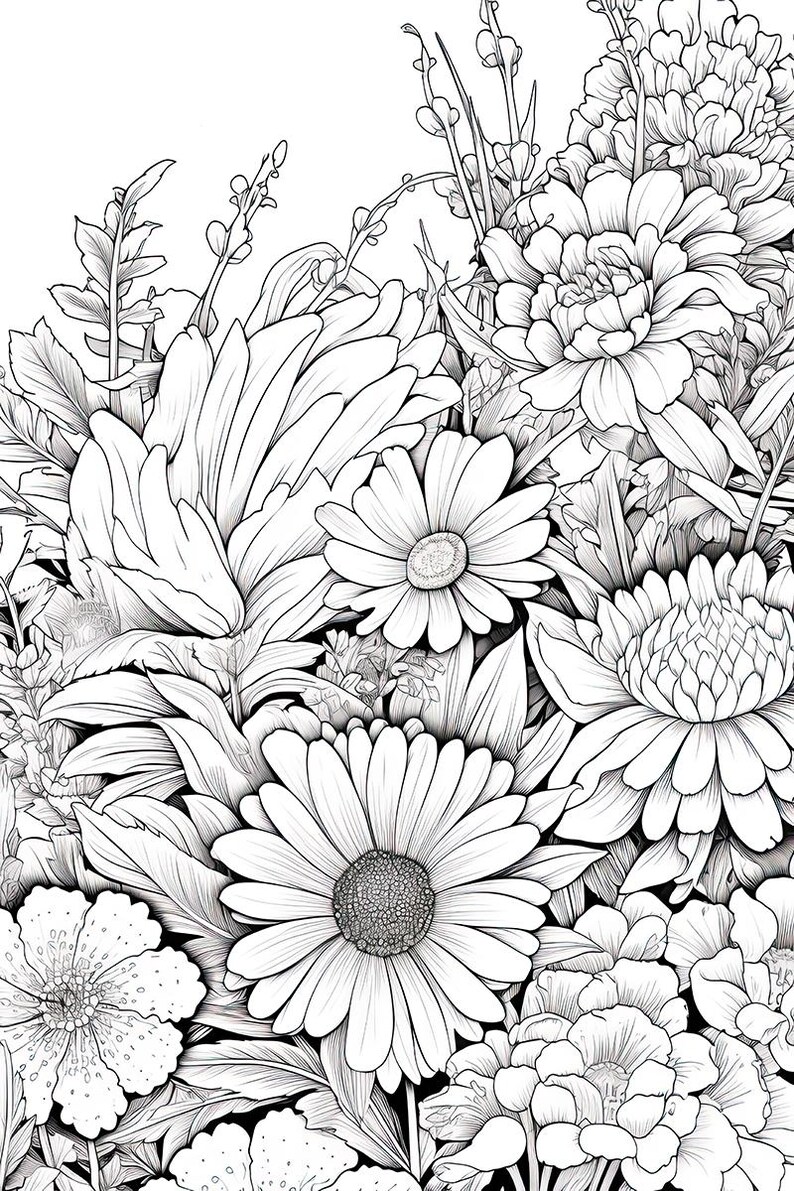 World of Flowers Coloring Book - Book 1 - Etsy